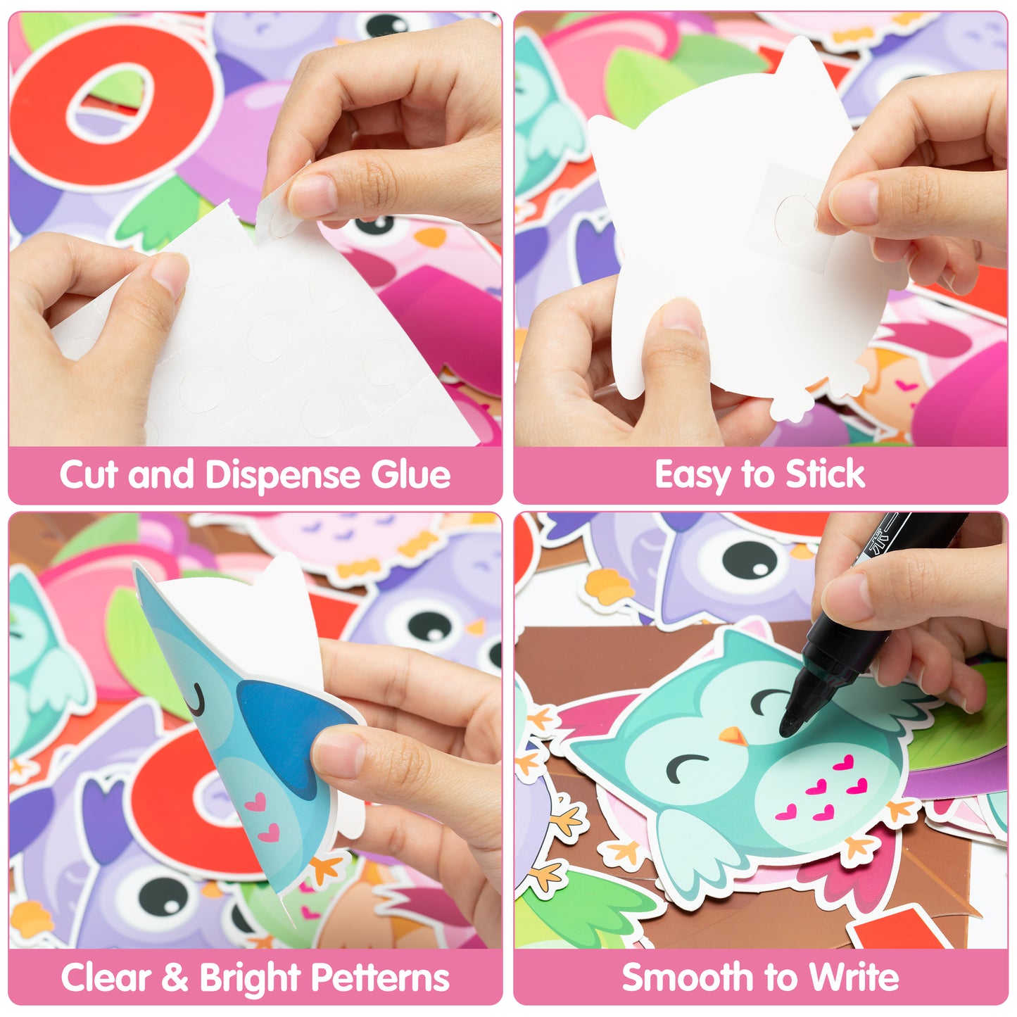 111Pcs Valentine's Day Classroom Tree Heart Owls Bulletin Board Cut 0u ...